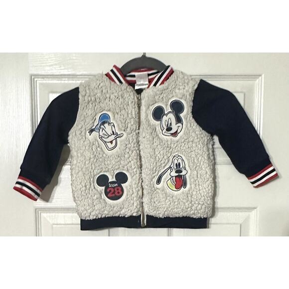 Disney | Jackets & Coats | Disney Junior Off White Mickey And Friends ...